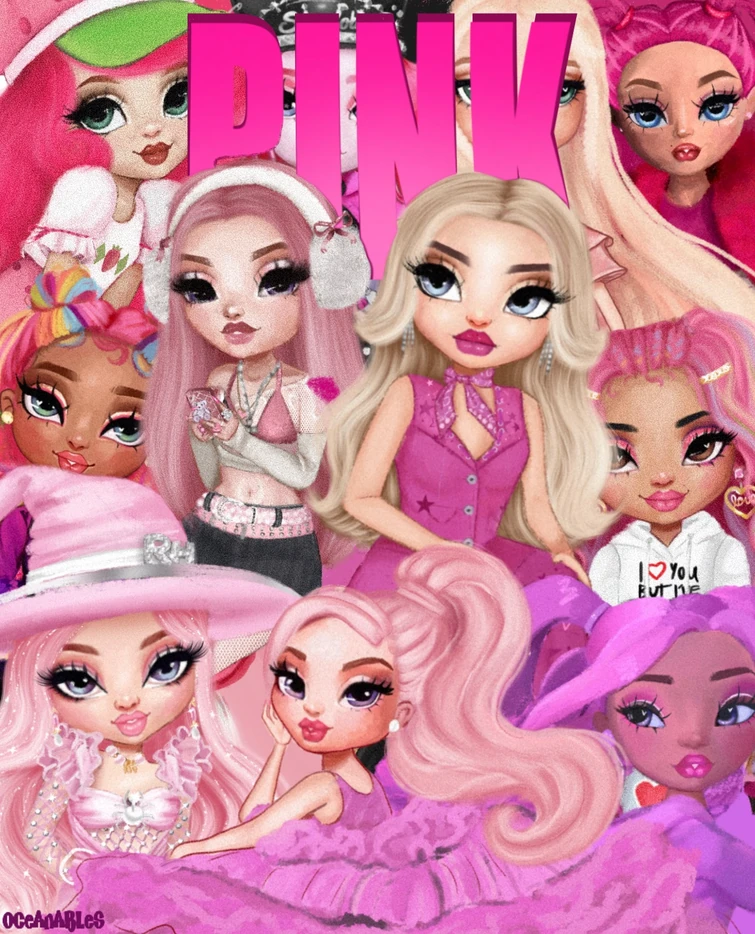 Almost all of my fanart of pink characters put together!🎀💞 I had fun ...