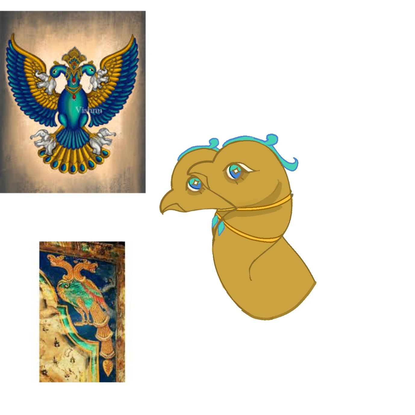 I tried to draw the gandaberunda from Indian mythology in prodigy ...