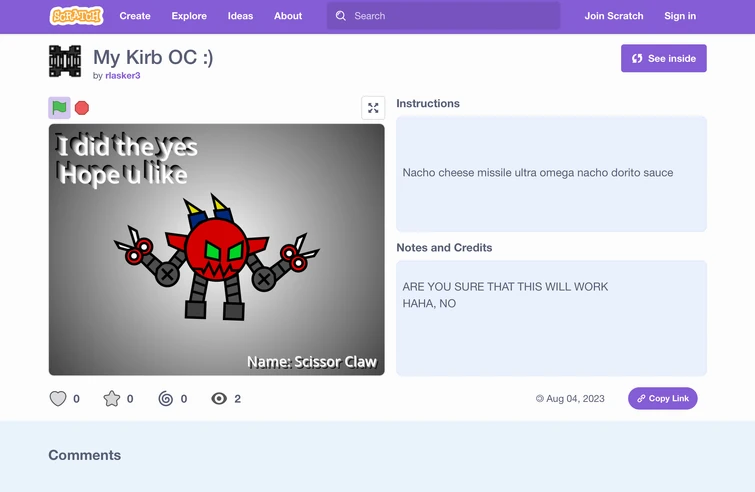 I made my Kirby OC in Scratch | Fandom