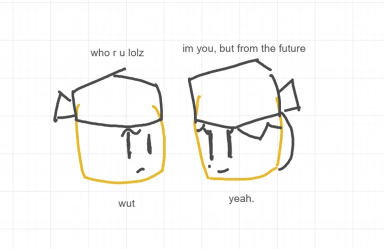 facelulz confronts his future self | Fandom