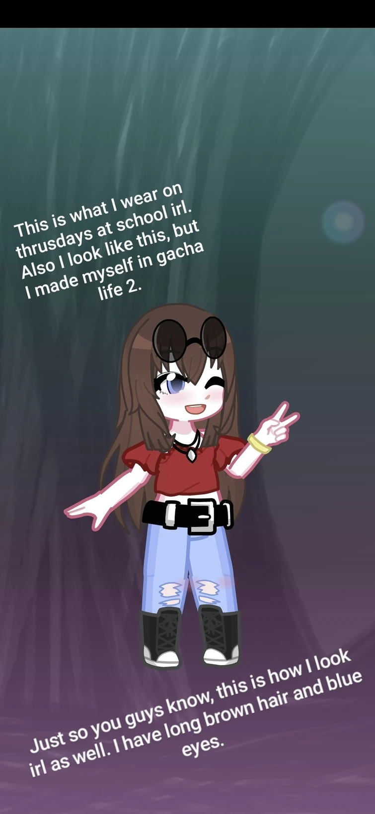 this is how i look irl but in gacha version. i made it in GL2. sorry if ...