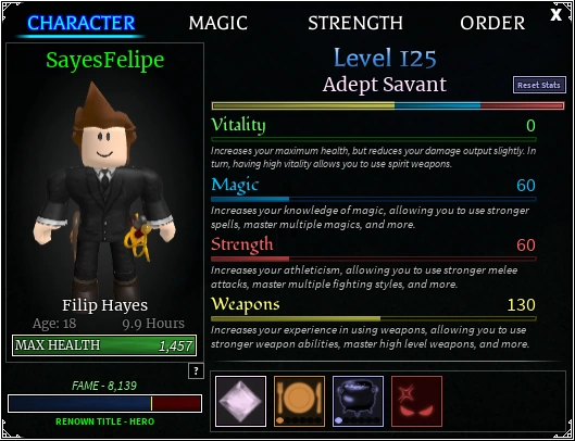 savant players, what are your character stats, heres mine | Fandom