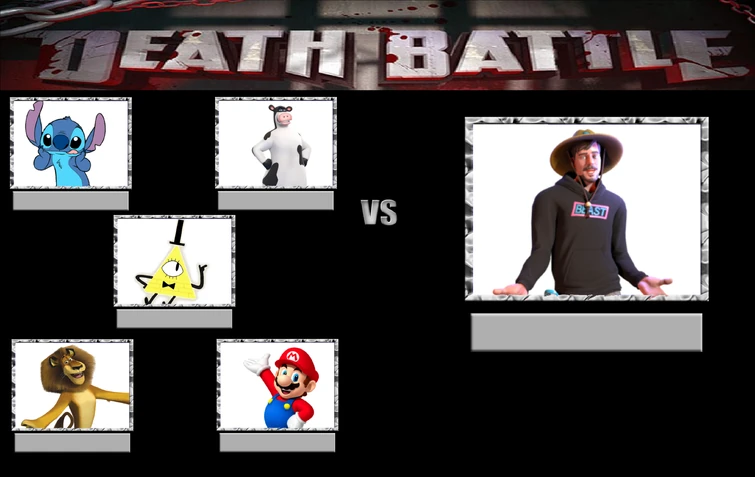 Stitch, Bill Cipher, Otis, Alex, And Mario VS. Mrbeast | Fandom