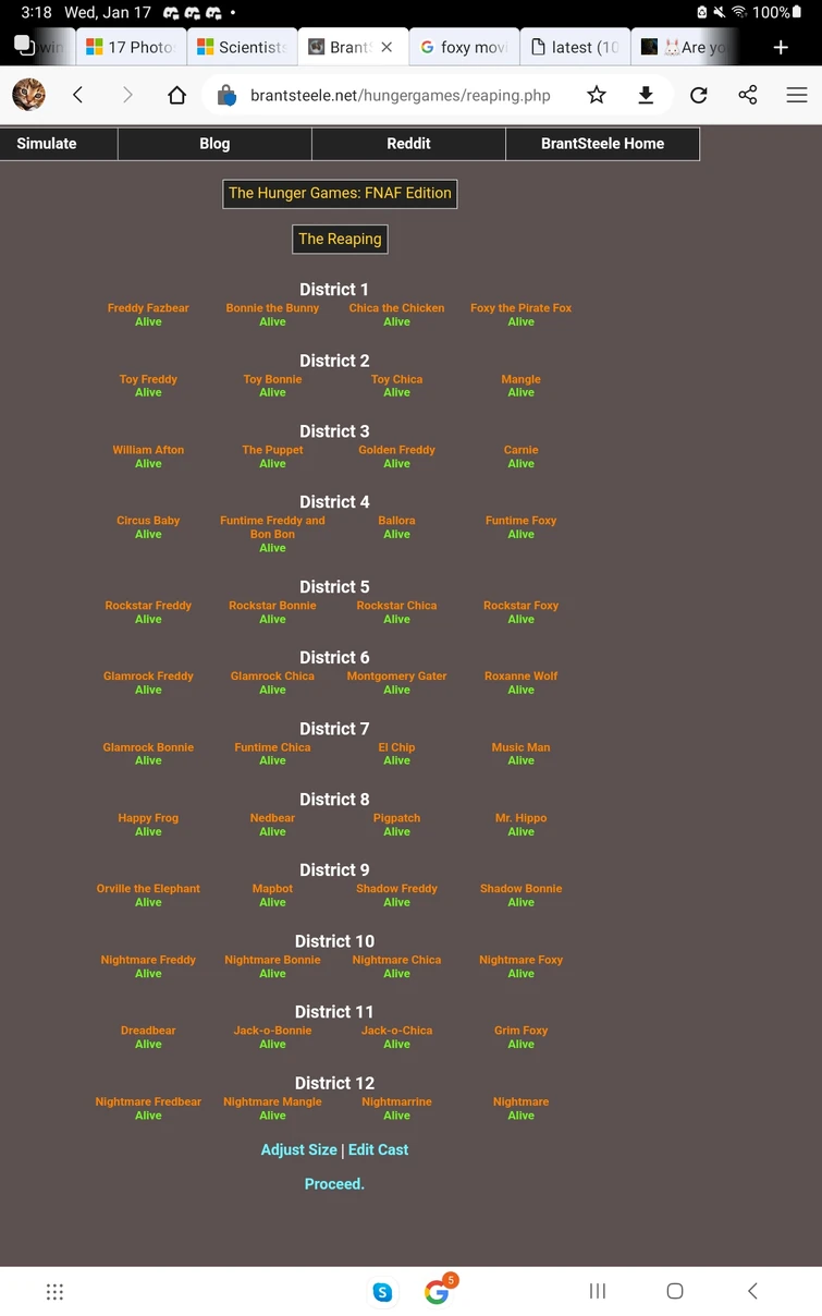 I ran a FNAF Hunger Games Simulator, here's what happened. | Fandom