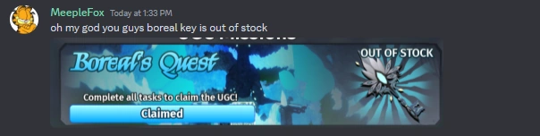 wait boreal key is out of stock?? | Fandom