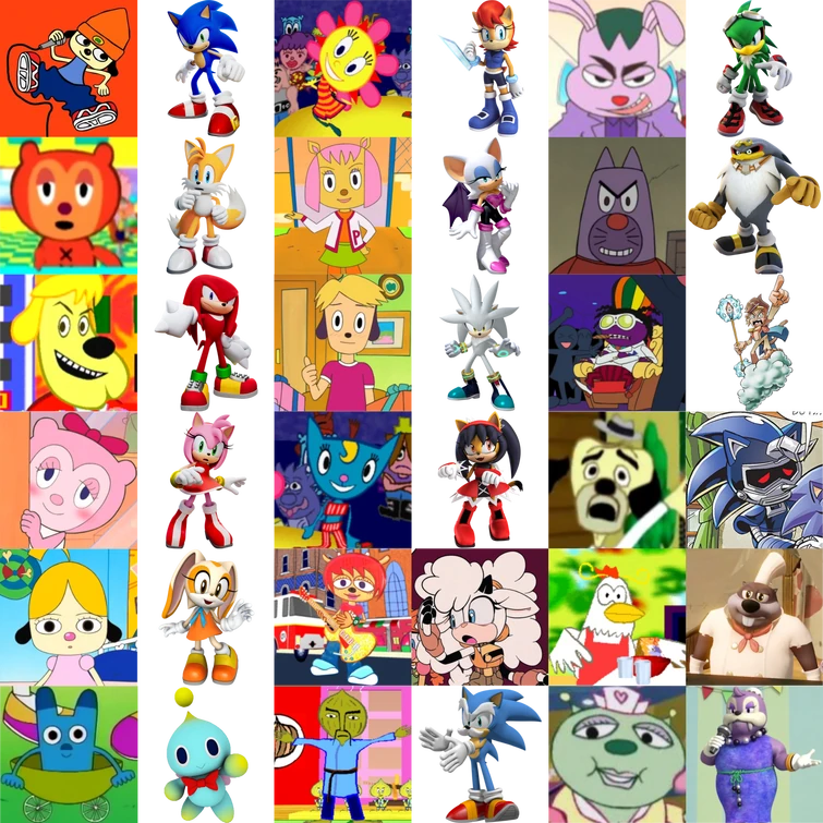Sonic characters as PaRappa The Rapper characters | Fandom