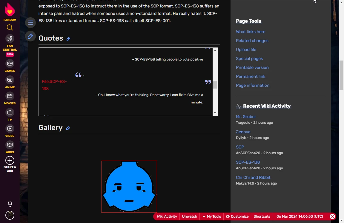 The SCP-ES-138 page | Fandom