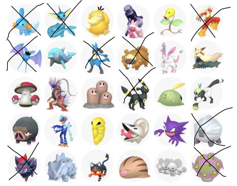Every Pokémon that was one I actually hated in the 30 worst pkmn post ...