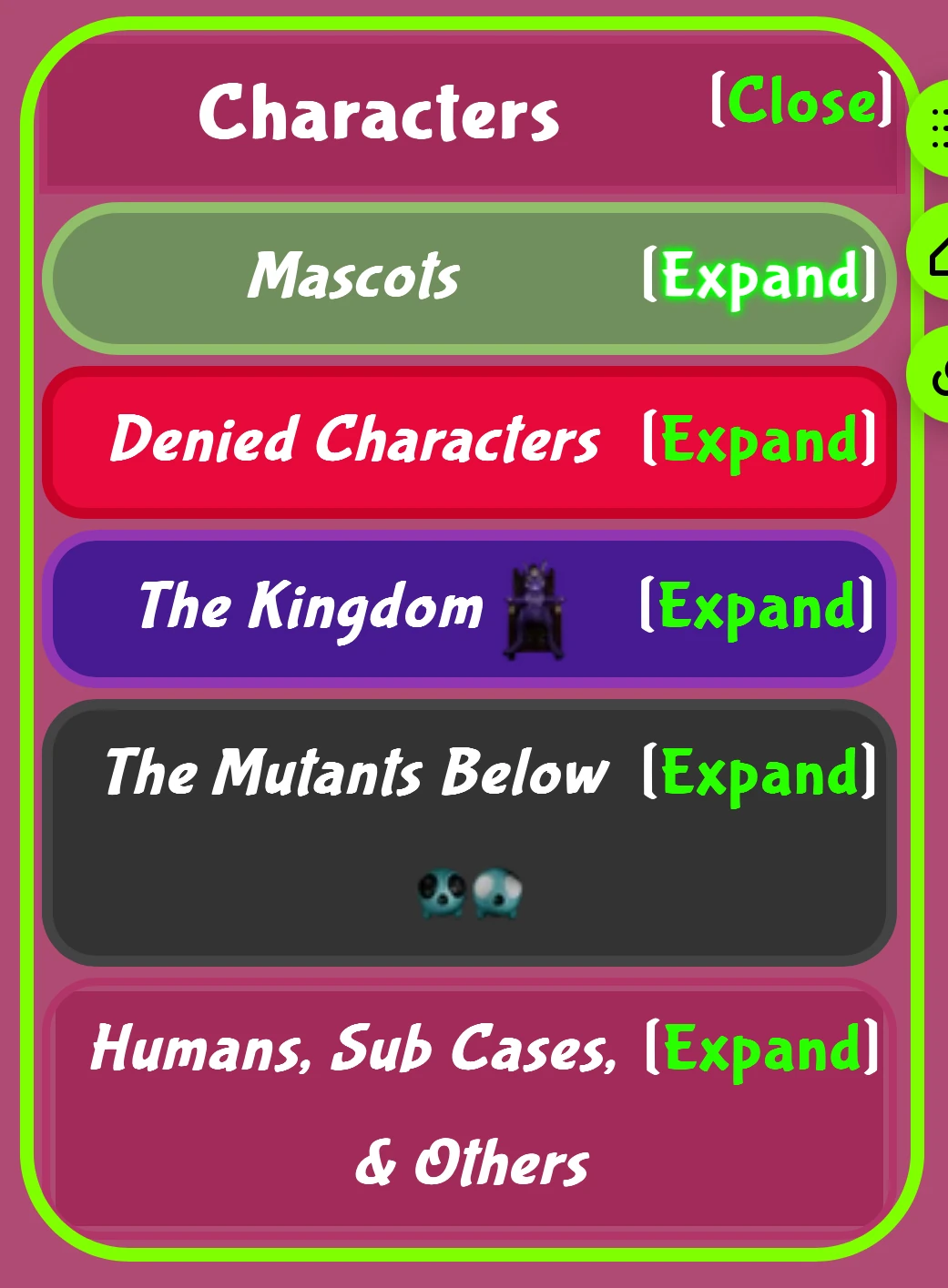 I’ve majorly redesigned the Characters Navbox | Fandom