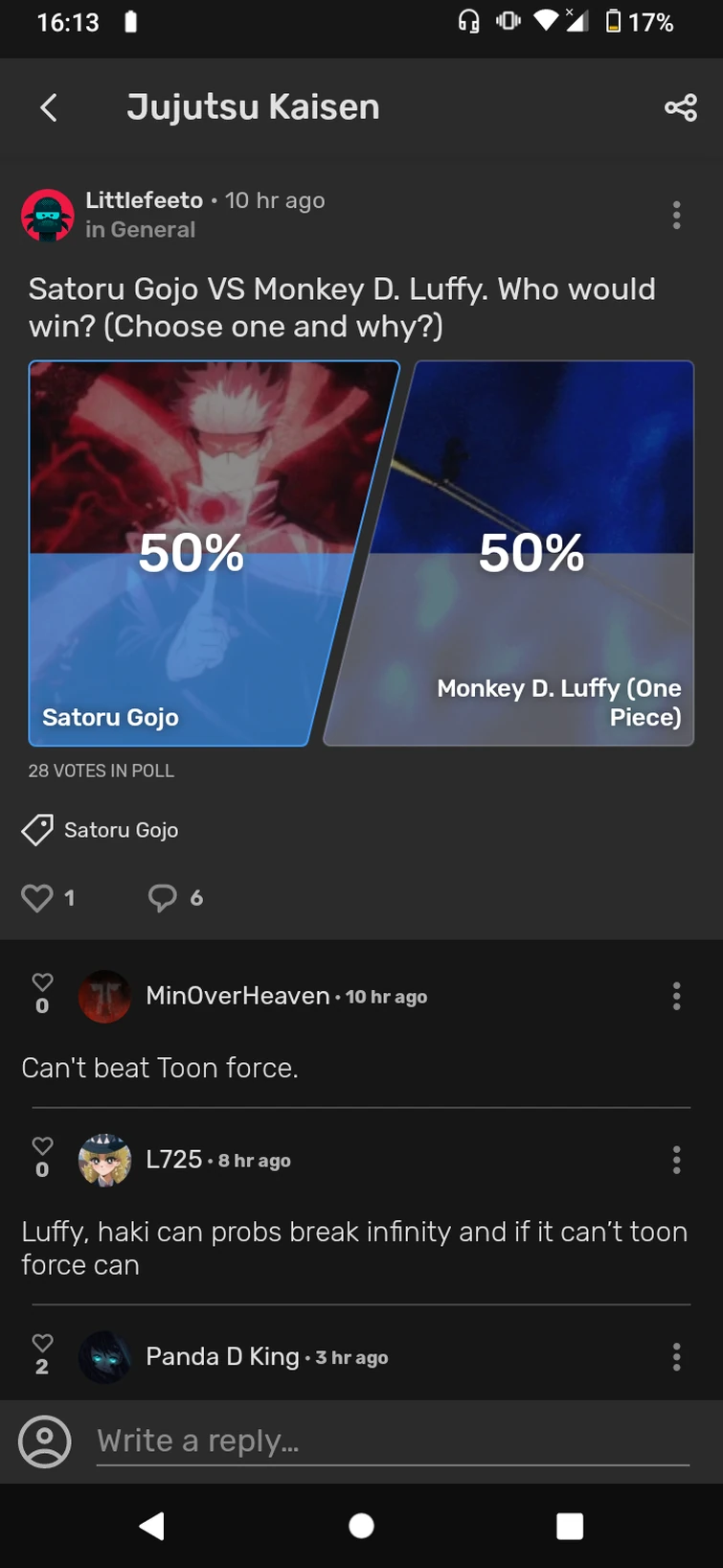 Satoru Gojo VS Monkey D. Luffy. Who would win? (Choose one and why ...