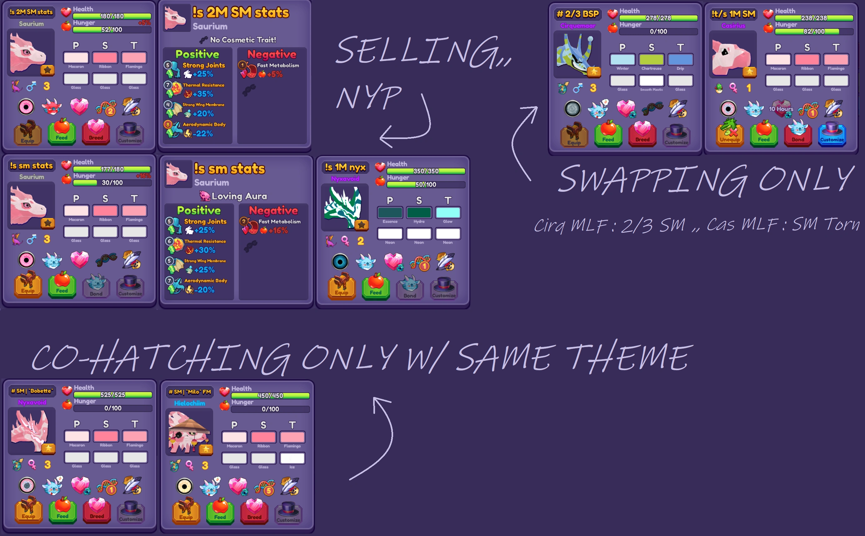 selling/swapping/cohatching | Fandom