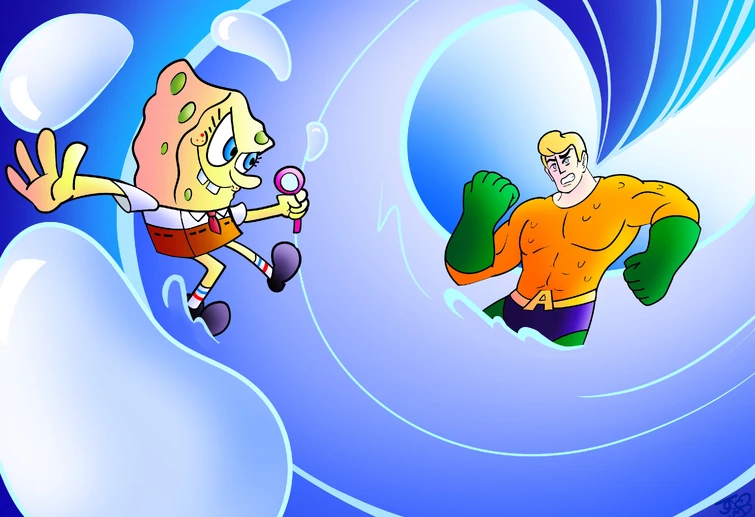 Spongebob vs SF Aquaman Fanart by Jem on Twitter | Fandom