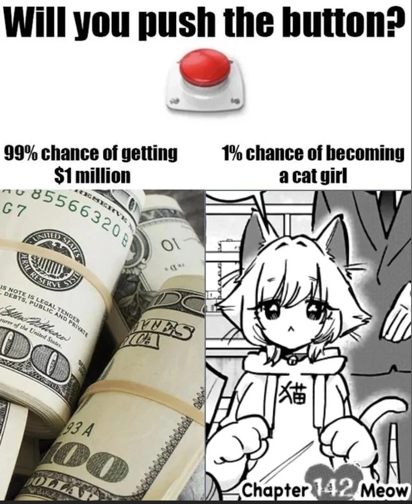 Would you push the button? >:) | Fandom