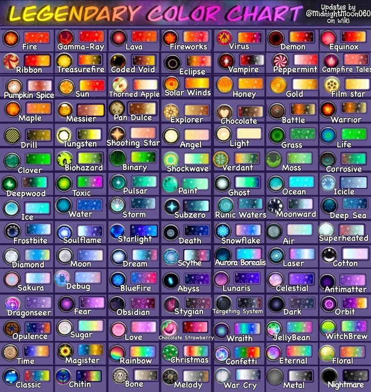 Legendary color chart | Fandom
