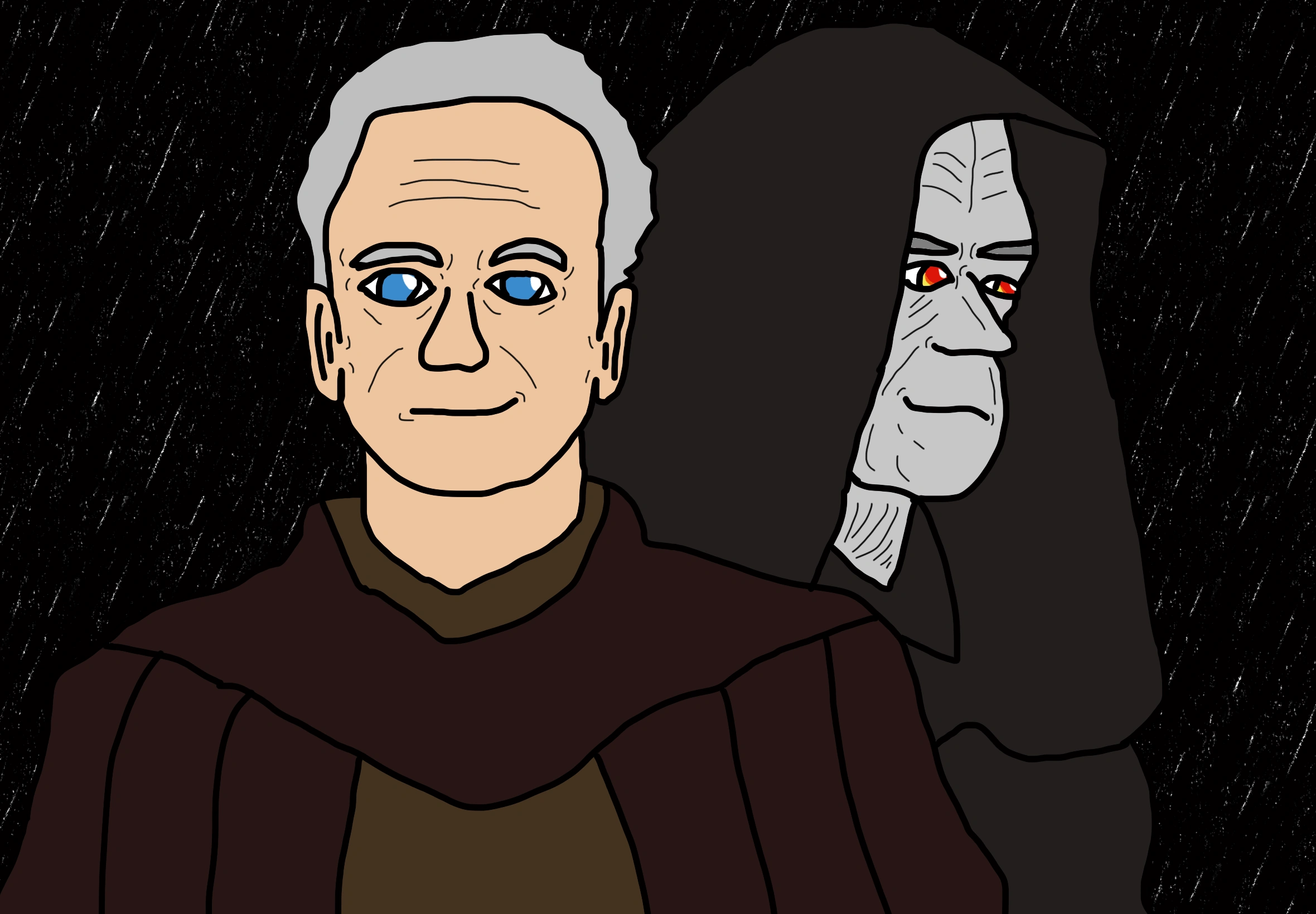 I drew Chancellor Palpatine next to Emperor Palpatine/Darth Sidious ...