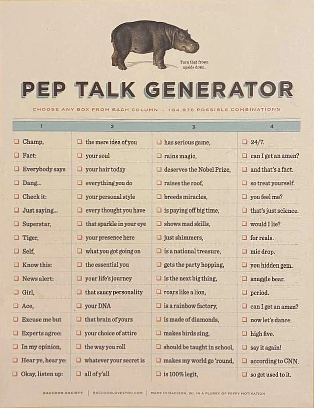 Pep talk generator | Fandom