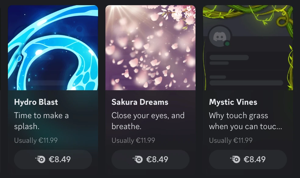 Which discord decor should I buy out of these? (Off topic, idk if this ...