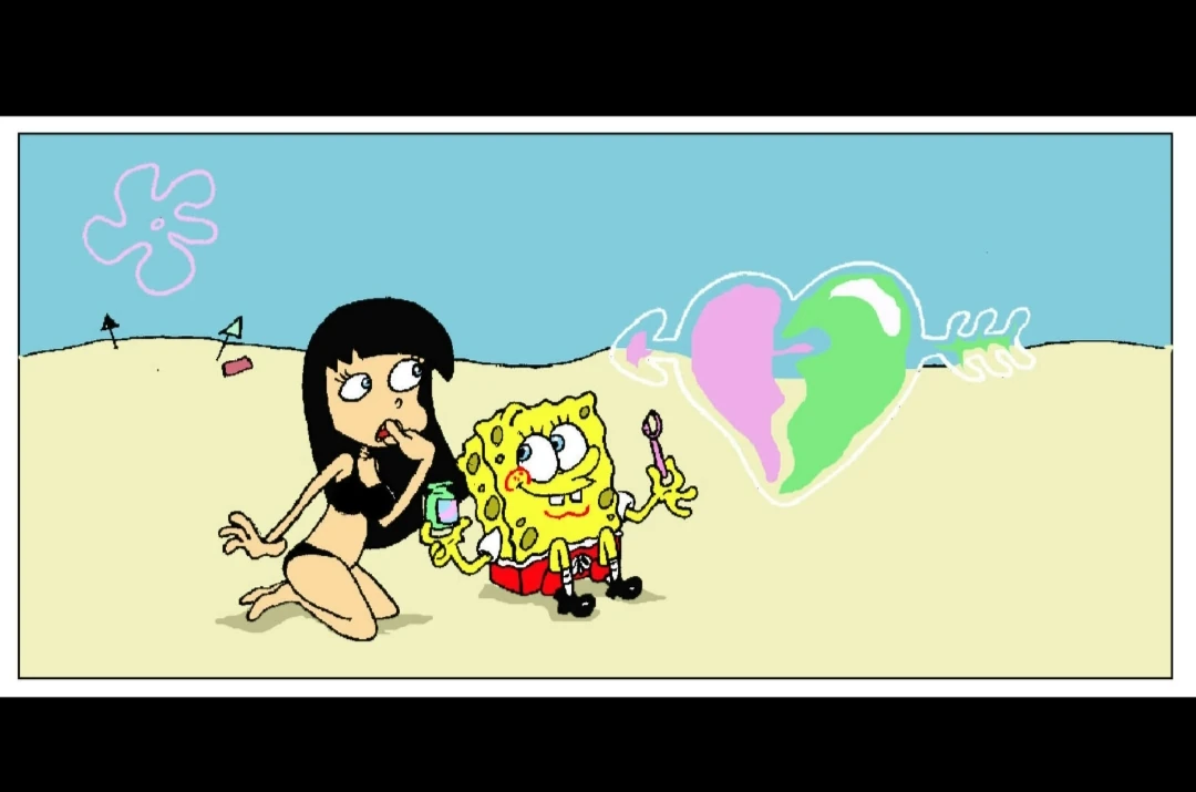 Spongebob And Patrick As Humans Kissing