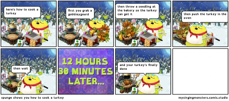msm comic: spunge shows you how to cook a turkey | Fandom