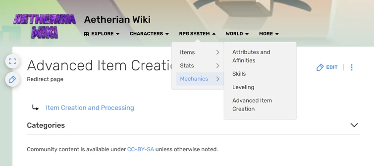 Advanced Item Creation | Fandom