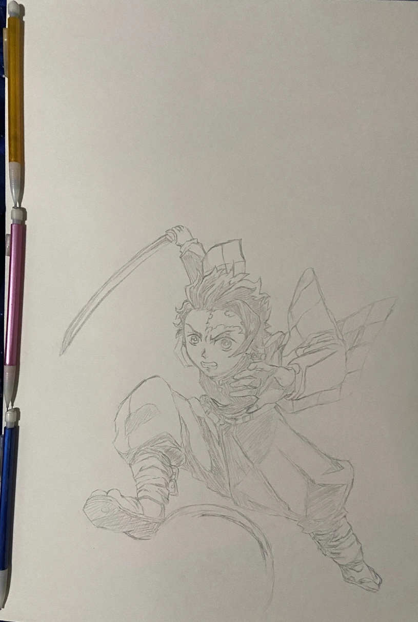 Mugen Train WIP (Probably going to be my biggest drawing if I finish it ...