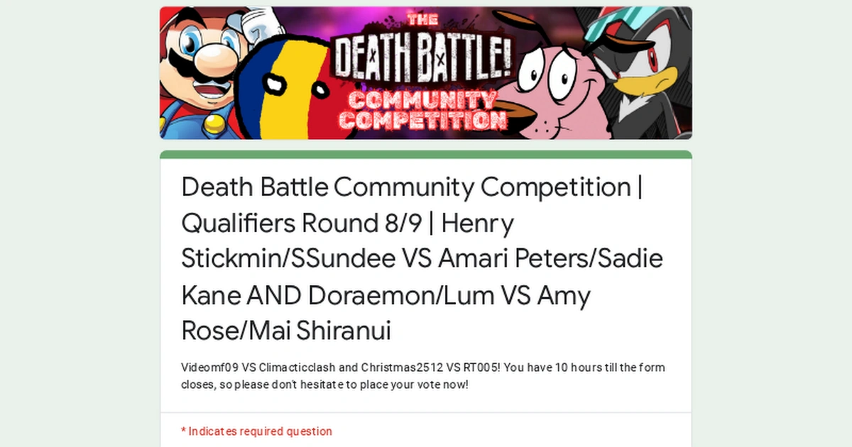 Death Battle Community Competition | Day 8/9 | Fandom