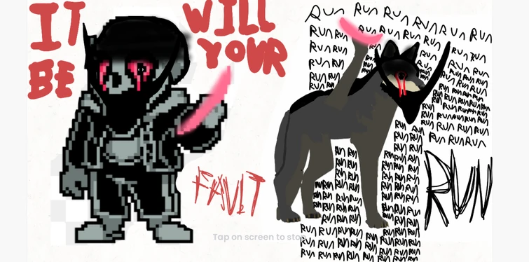 so I made fanart. Of VHS Sans and Jingle, is it just me or do I wanna ...