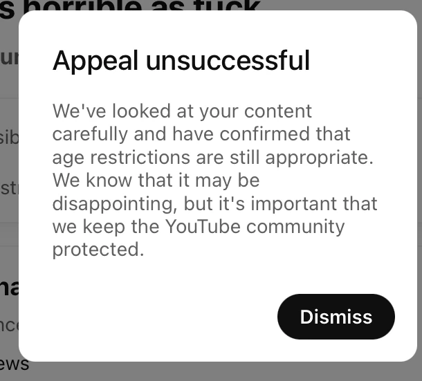 YouTube rejected my appeal | Fandom