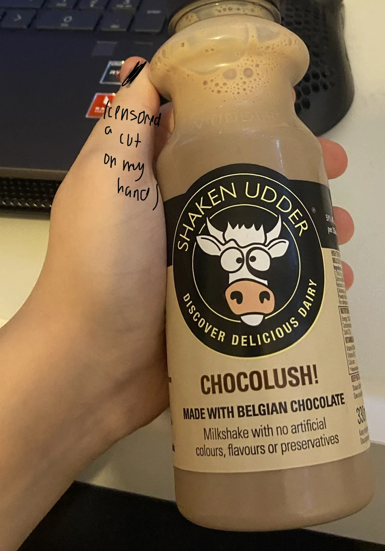Going under a lot of pressure and mental pain? pop a choccy milk! (hand ...