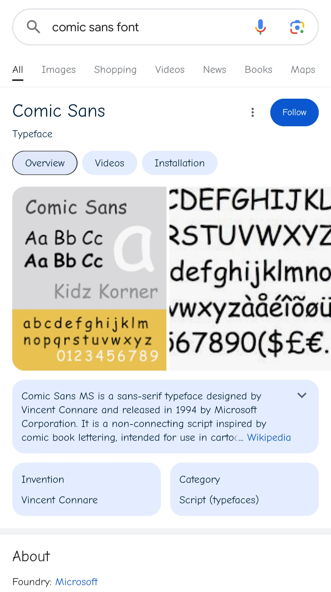 Was googling comics sans and found out google does this when you do so ...