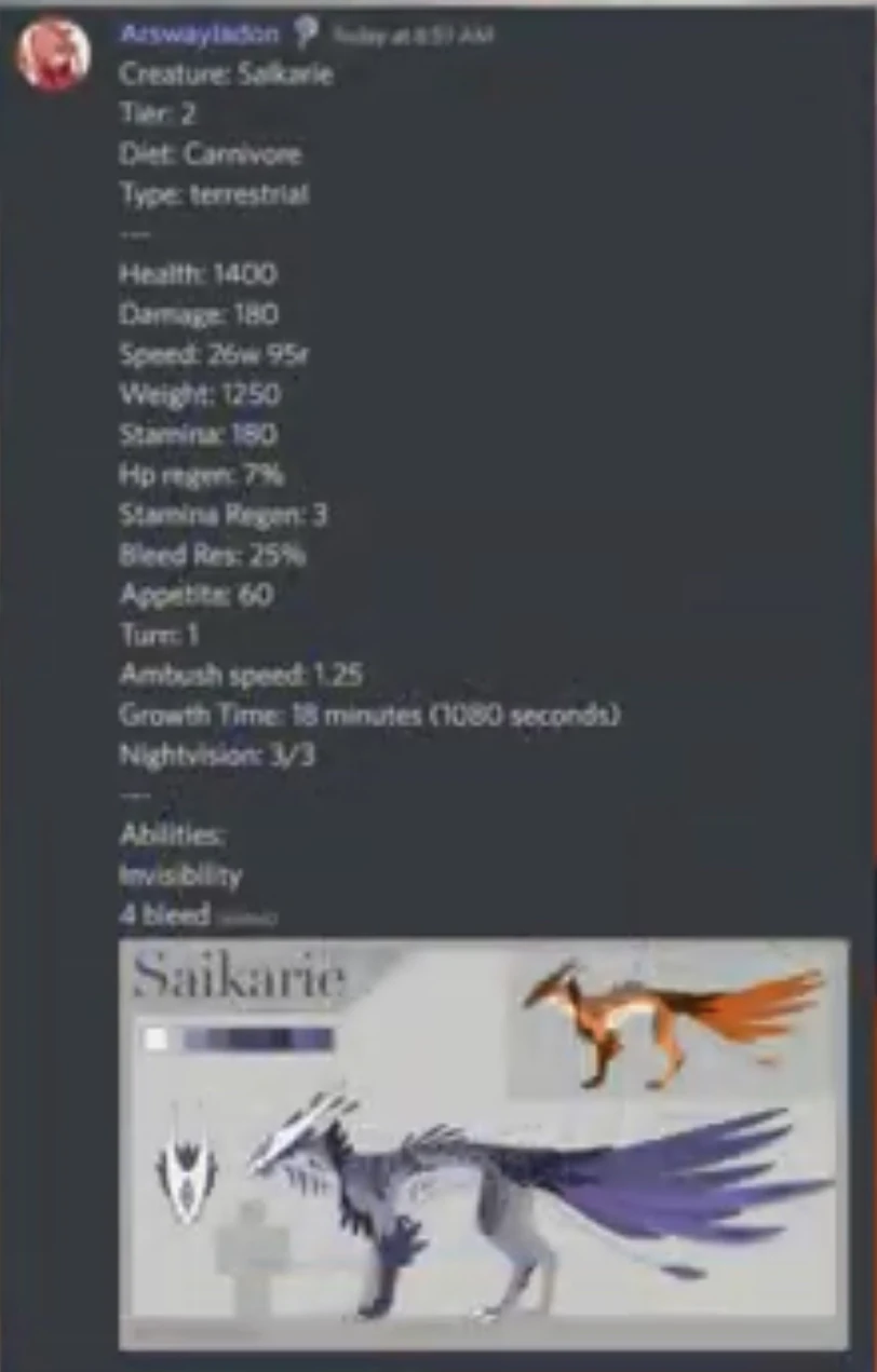 A low quality image of saikarie stats! | Fandom