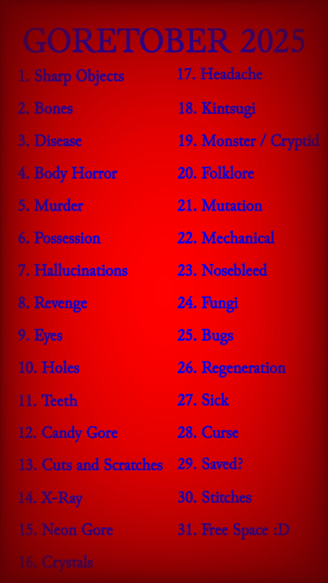 GORETOBER - UPDATED. | Fandom