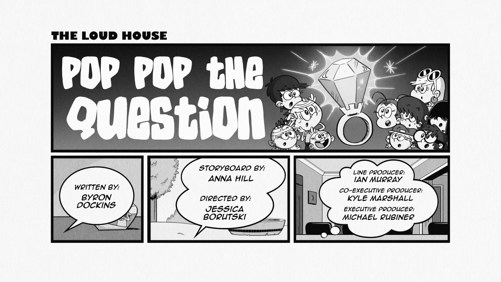 Pop pop the question title card in black and white style | Fandom