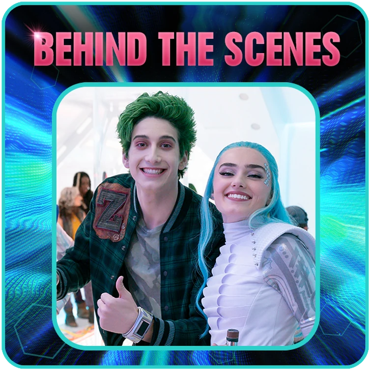 Producers Milo Manheim and Meg Donnelly during the filming of #ZOMBIES3 ...