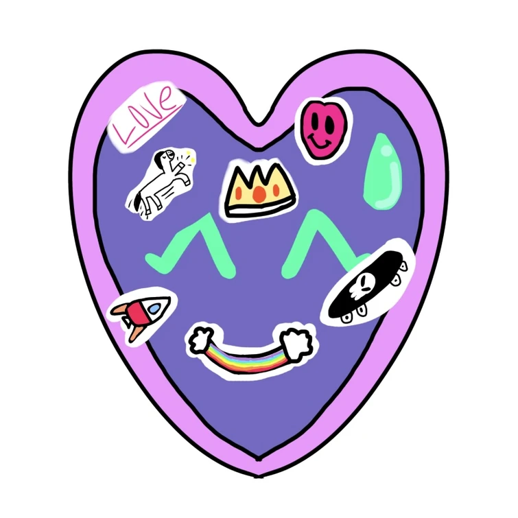 Heart woman has stickers on her face… | Fandom