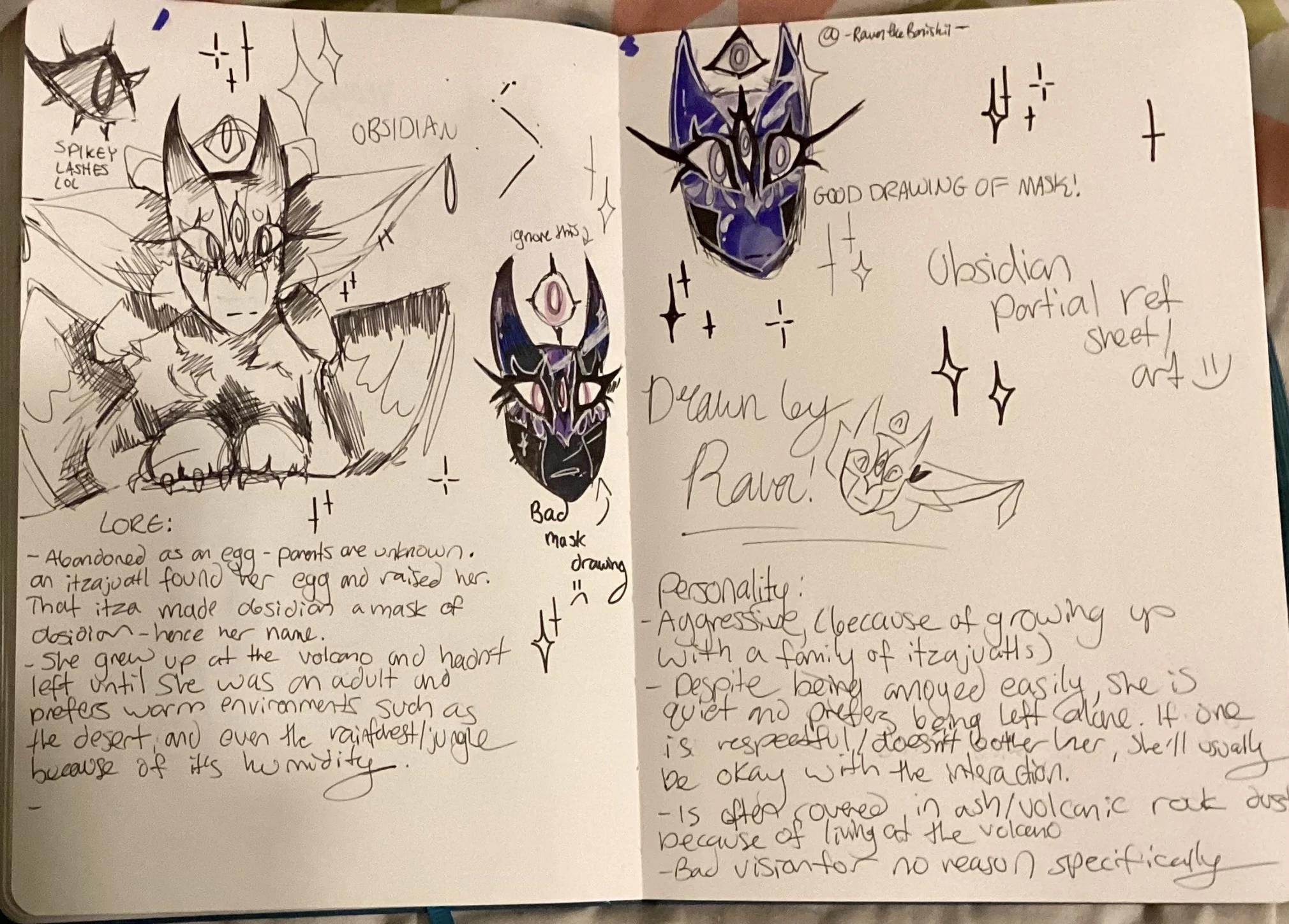 Kinda old ref sheet/ art for my oc Obsidian | Fandom