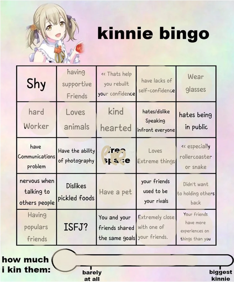 Doing more kinnie bingos | Fandom