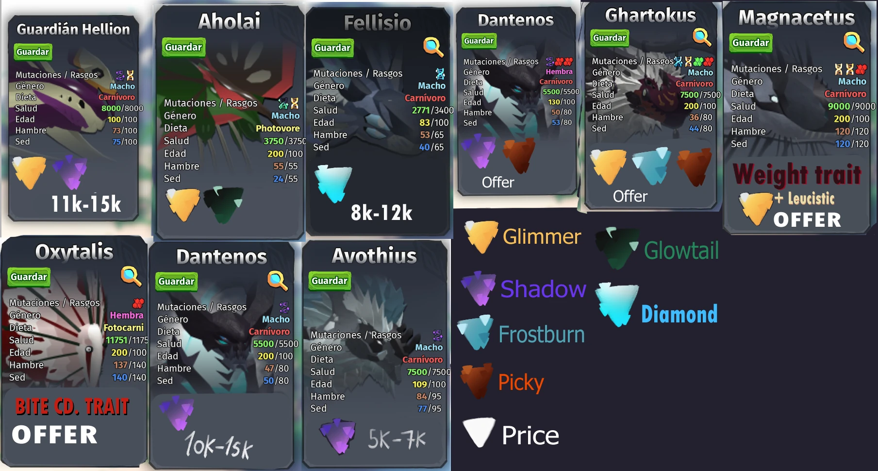 Selling some muts (shadow, traits, diamond, glowtail...) | Fandom