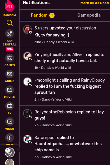 where is this notification vro | Fandom