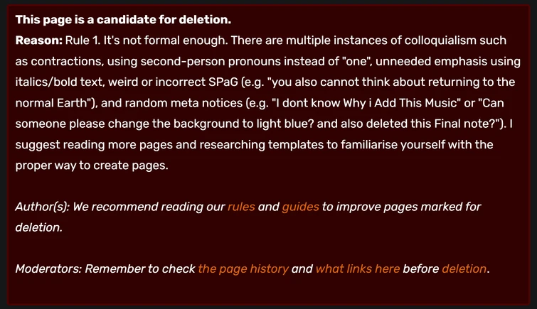 I tried to write an actually good deletion template | Fandom