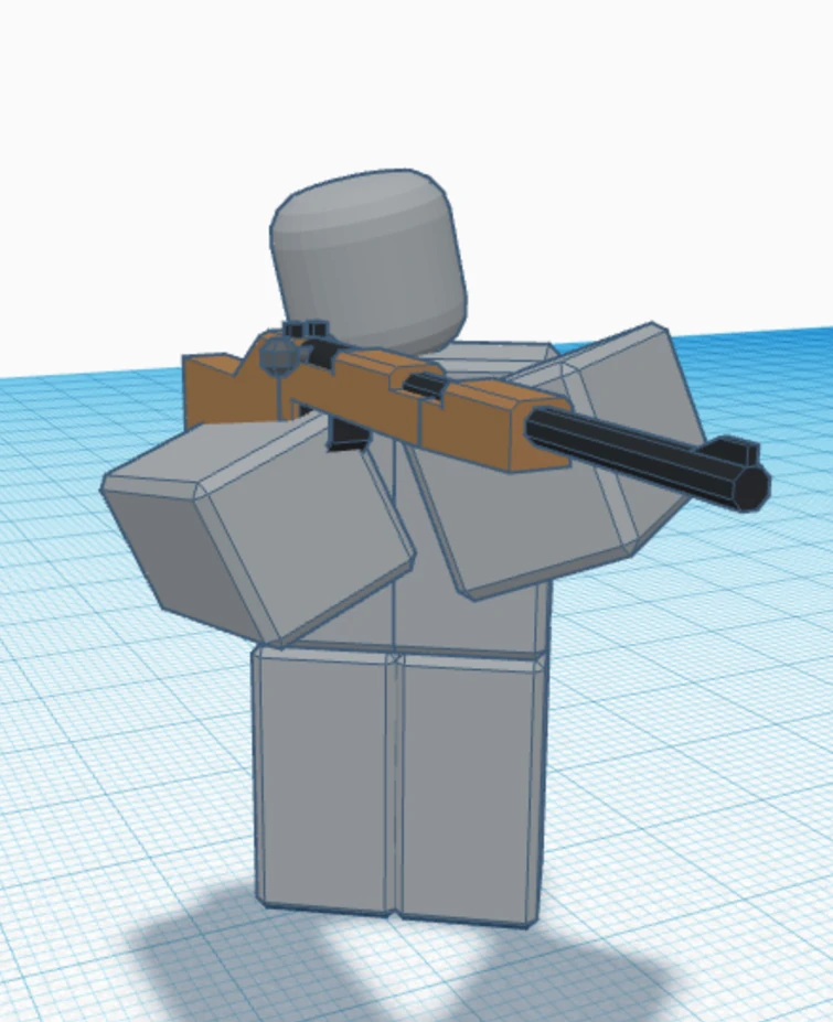 took a 3d model of a carbine and gave it the gun with one bullet stance ...