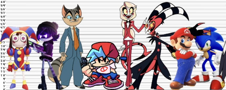 Some characters natural (smashed like) heights vs. actual heights | Fandom