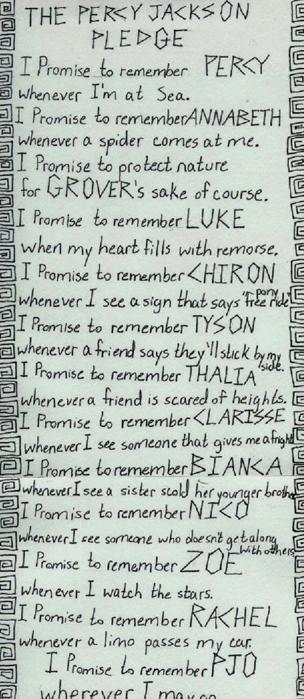 The Percy Jackson Pledge | Fandom