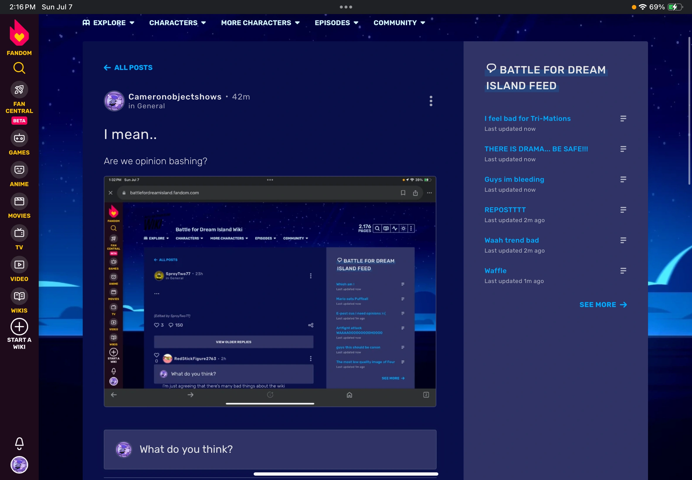 See opinion bashing | Fandom