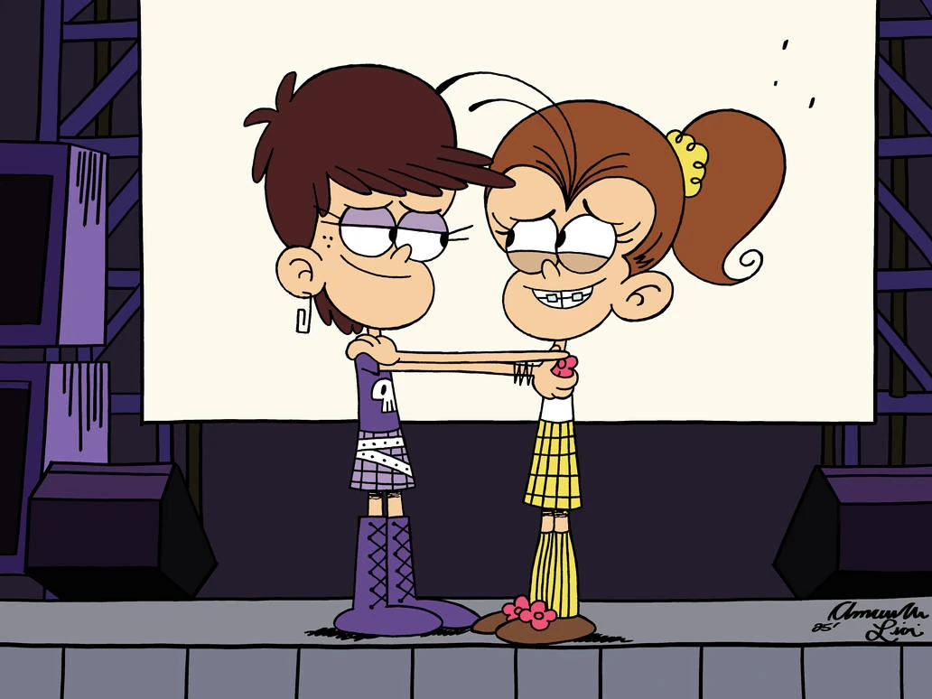The Laughing Melody: Luna and Luan's Stage Hug (Art Commission) | Fandom