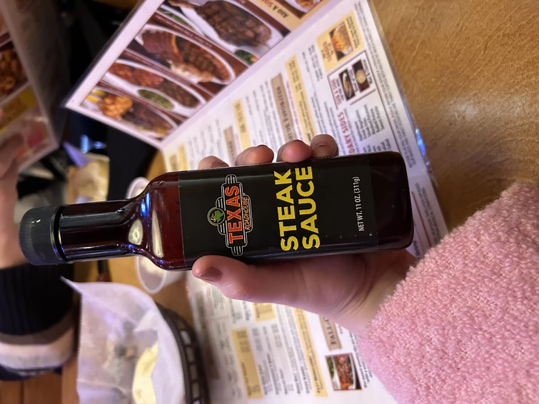 I recreated the steak sauce scene from the SpongeBob episode at Texas ...