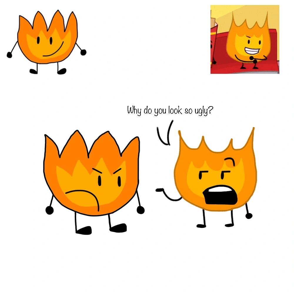 Firey meets the old way I used to draw him. | Fandom