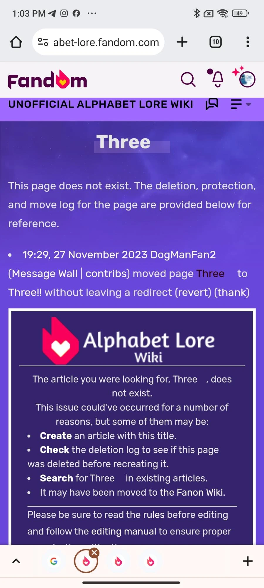 The Three page is missing | Fandom