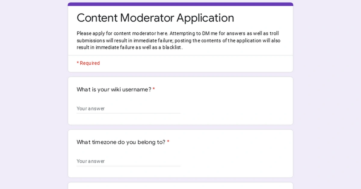 Content Moderator Applications | Fandom