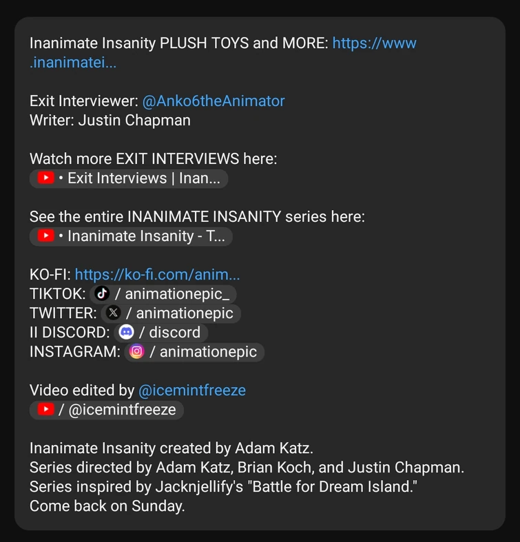 Rundown Time! Pre-September 2024 stuff next month for Inanimate ...